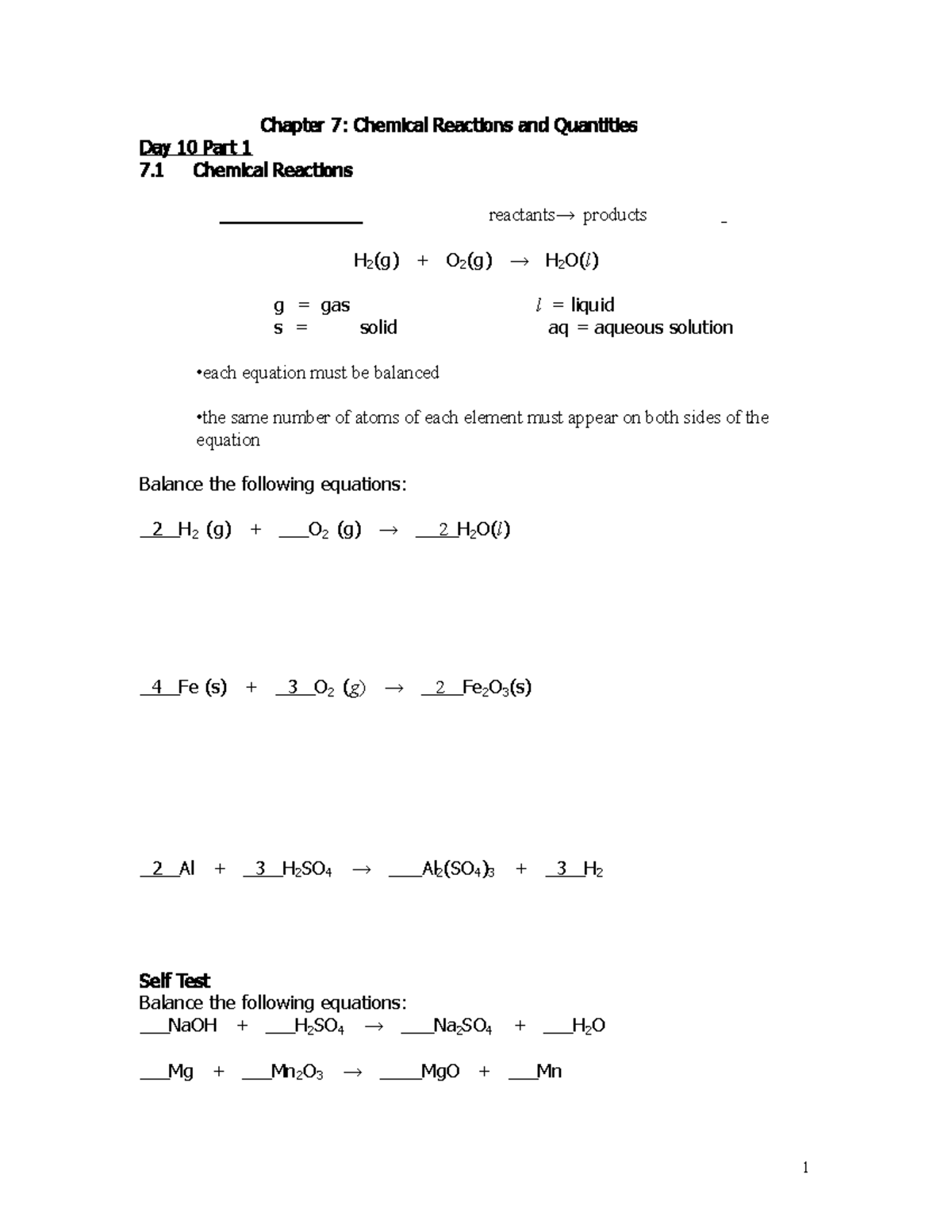 7 Chemical Reactions ONL Fa15 - Chapter 7: Chemical Reactions and ...