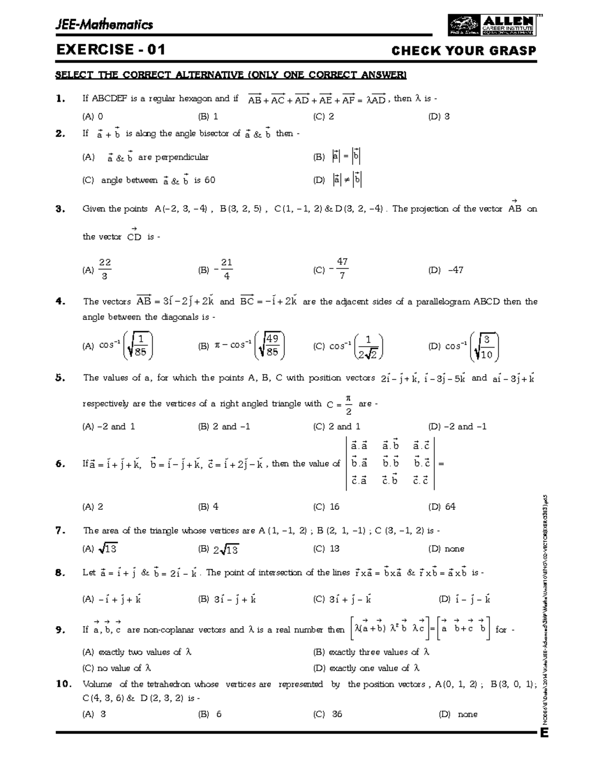 02-vector-exercises 1 - ####### E - Studocu
