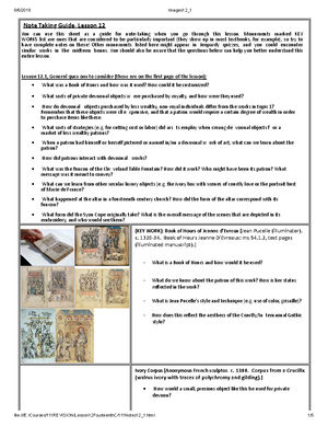 Orientation Notes - Art History 111 Lesson 1 Images Since you will be ...