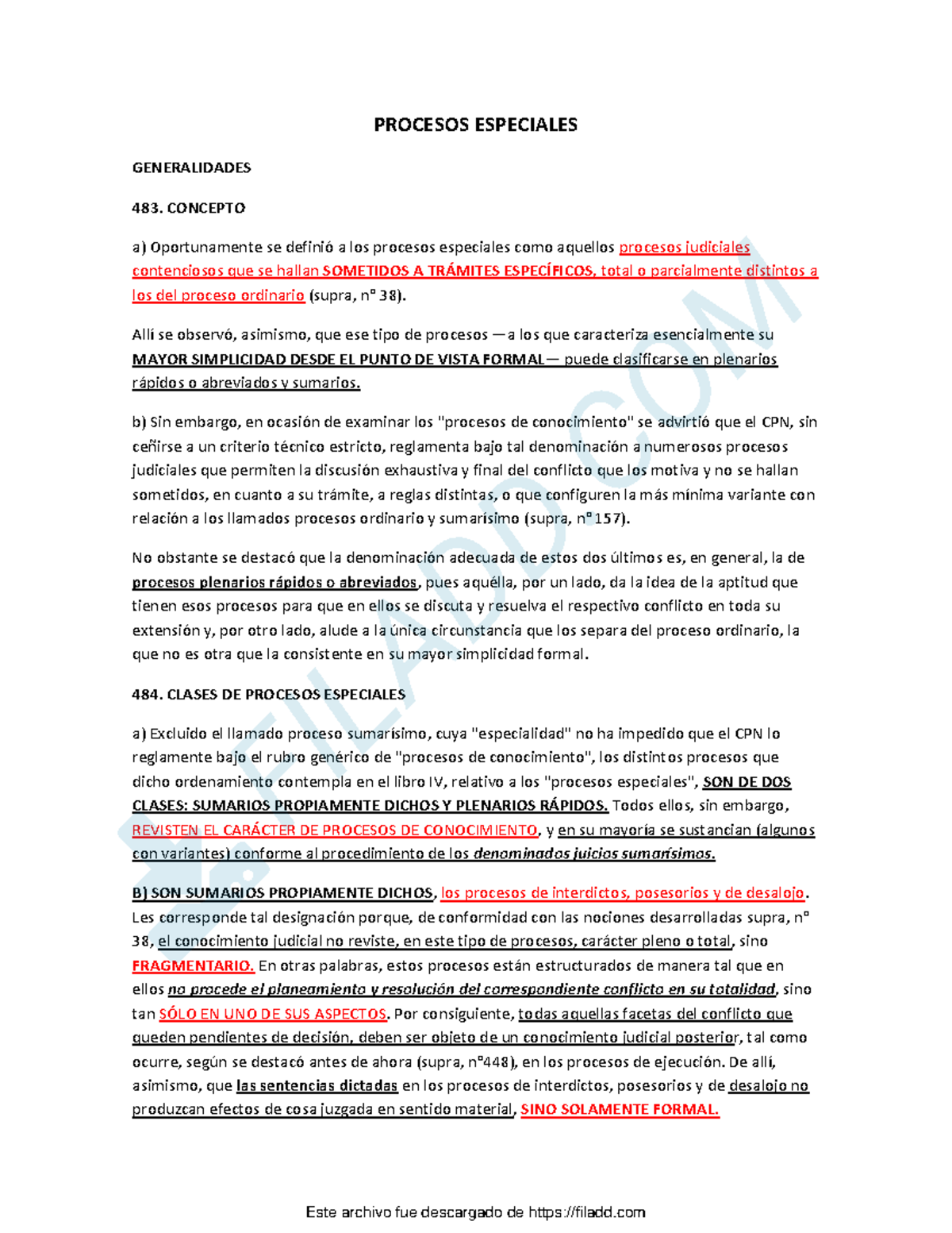 Procesos Especiales - Resumen Derecho Procesal Civil - PROCESOS ...