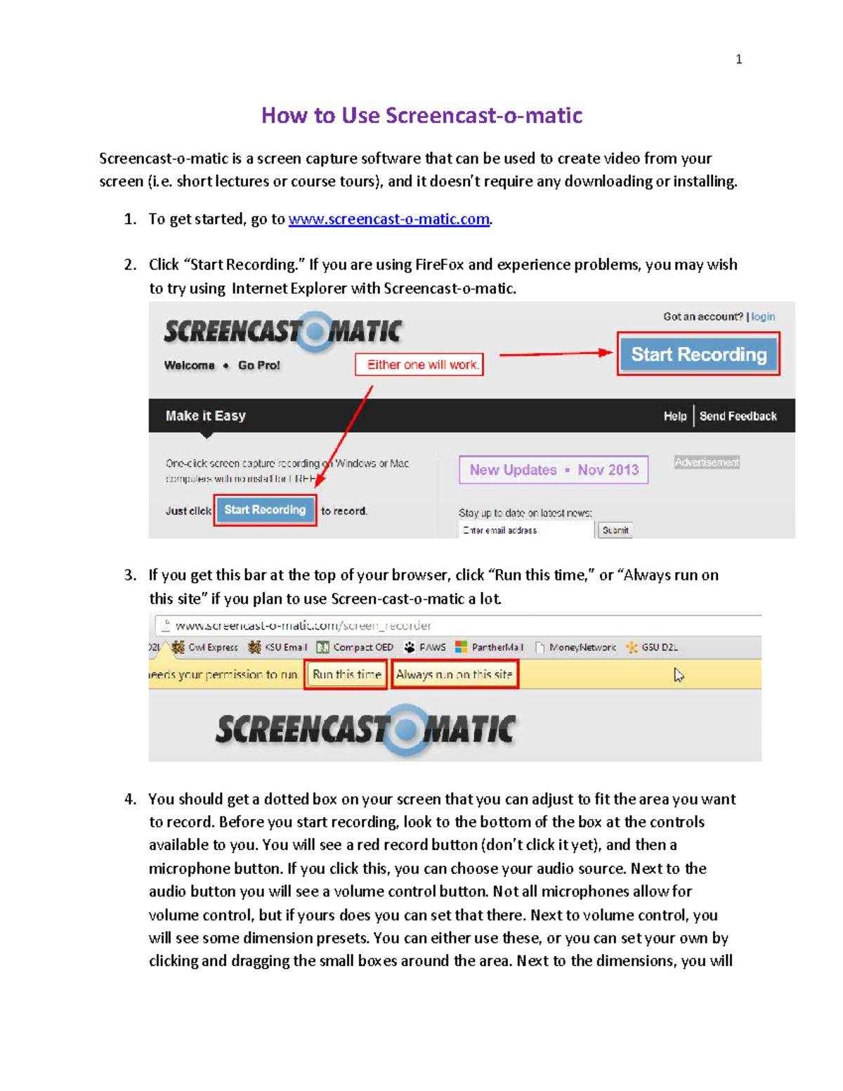 Screencastomatic instructions - How to Use Screencast-o-matic ...