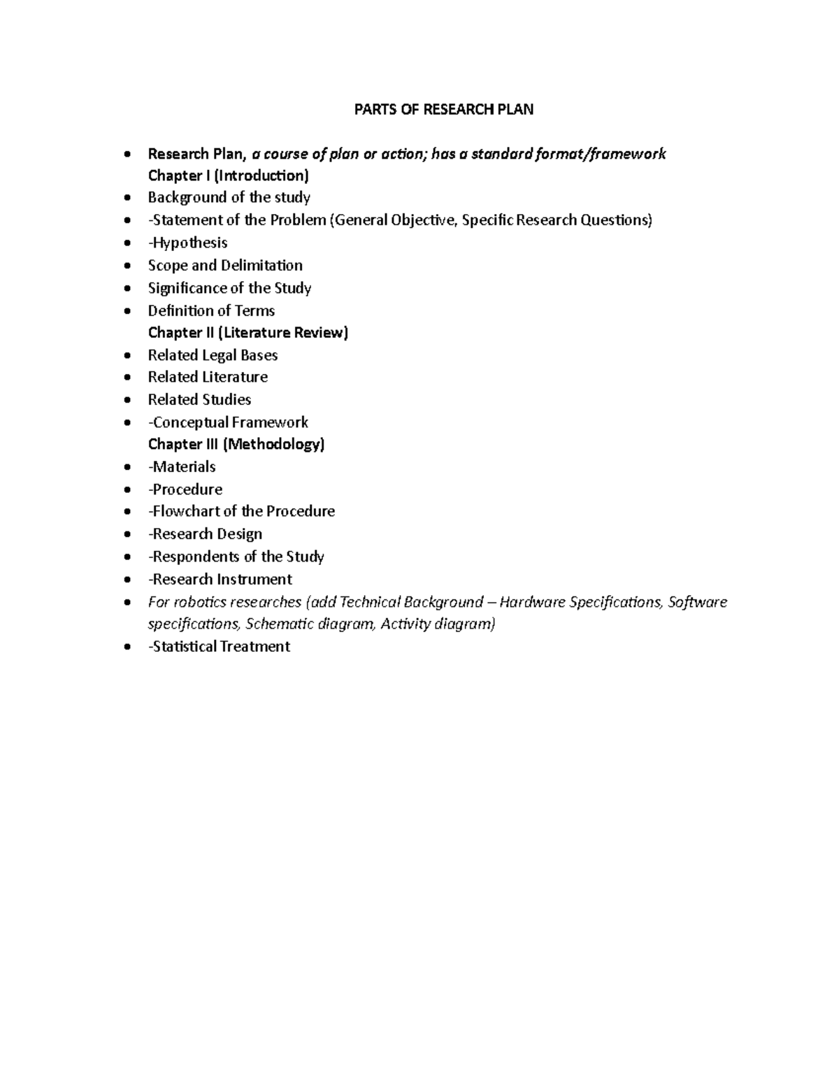 Parts-of-Research-Plan - PARTS OF RESEARCH PLAN Research Plan, a course ...