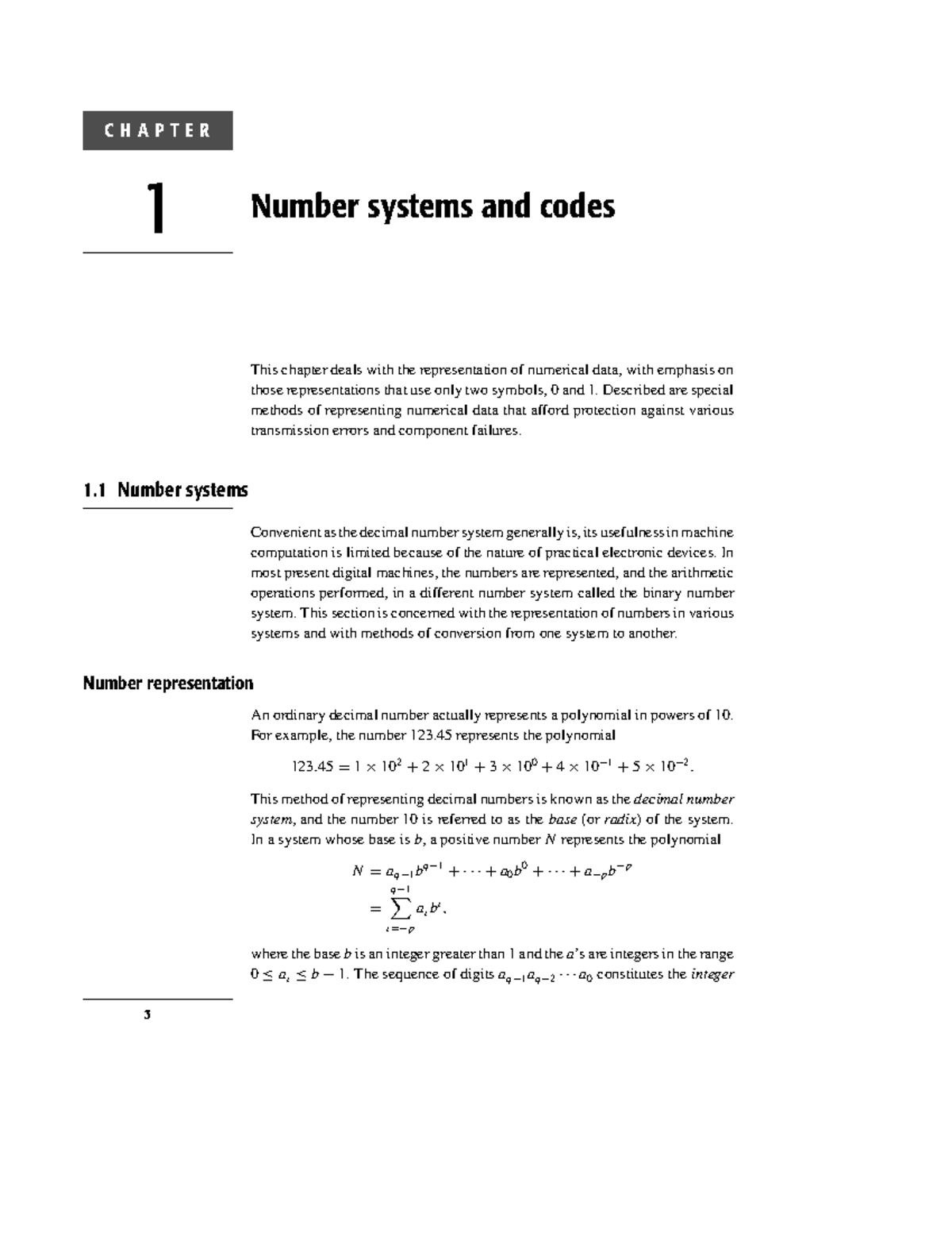 Z.kohavi Switching and finite Automata theory-1 - C H A P T E R 1 Number systems and codes This ...