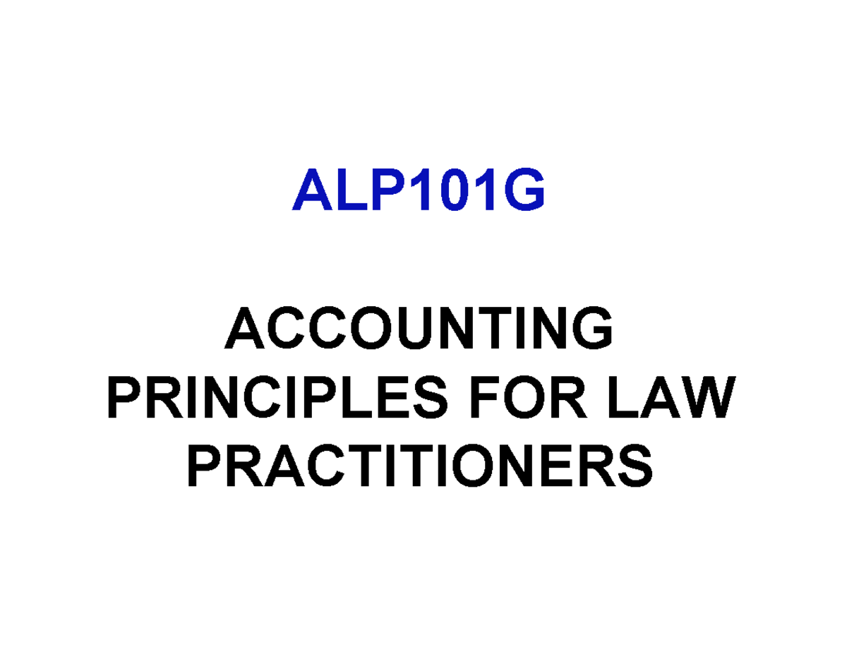 Fac1503 Comprehensive Discussion Class Notes Alp101g Accounting Principles For Law