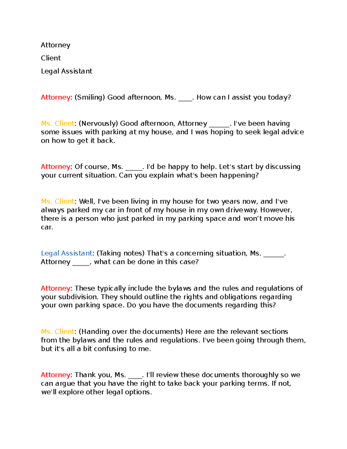 Legal Advice ( script) - Attorney Client Legal Assistant Attorney ...