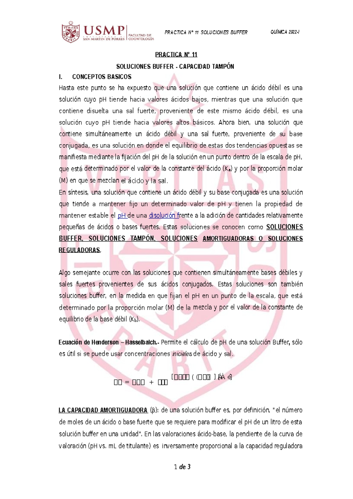 Practica Nº 11 - ccxccx - PRACTICA N° 11 SOLUCIONES BUFFER QUÍMICA 2022 ...