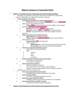 MKTG311 – Final Exam - MKTG311 Final Exam Final exam review The ...