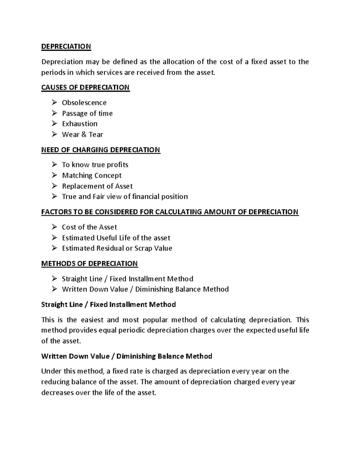 Chapter 8 - IT IS LECTURE NOTES - DEPRECIATION Depreciation may be ...