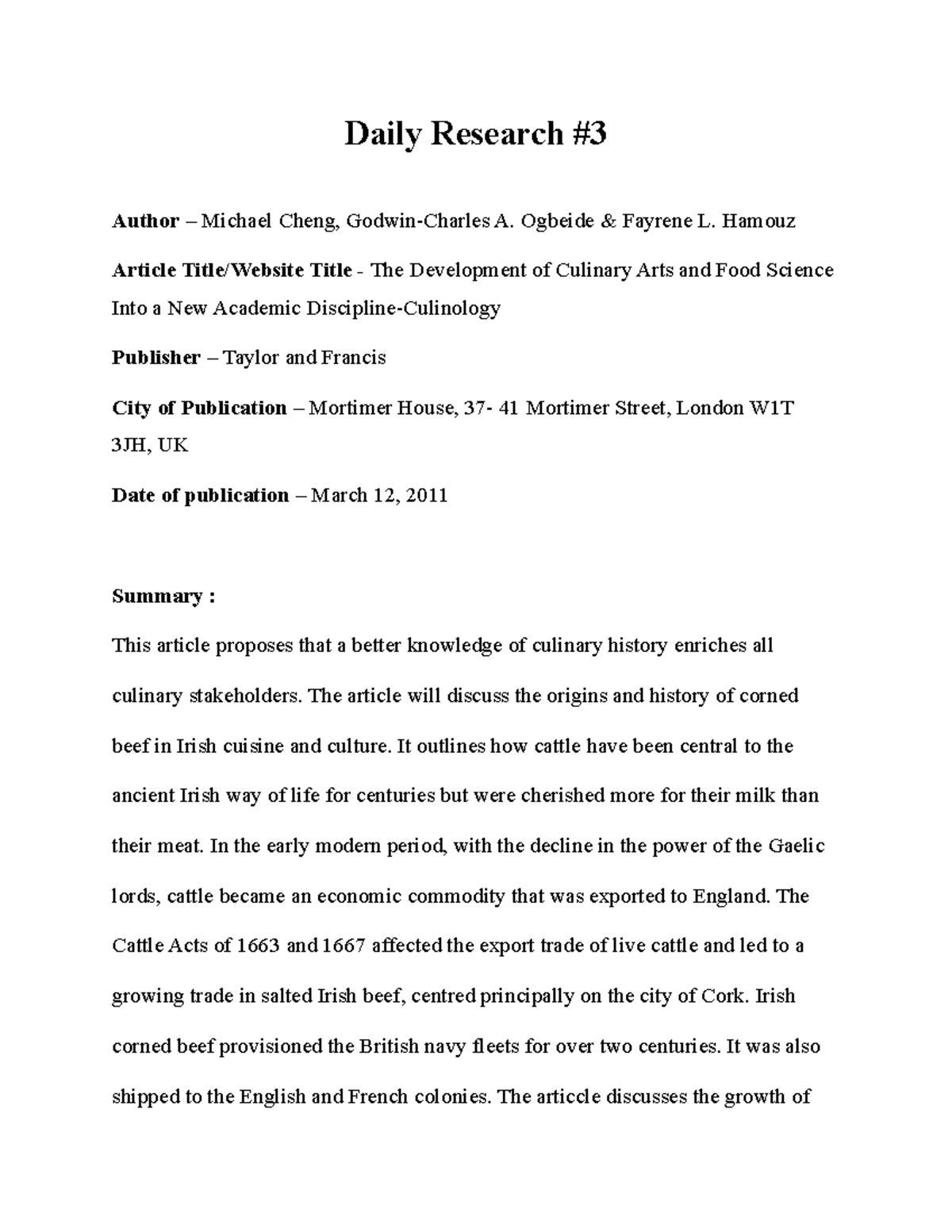 Daily Research 3 - We get to know the way of nature, and how our ...