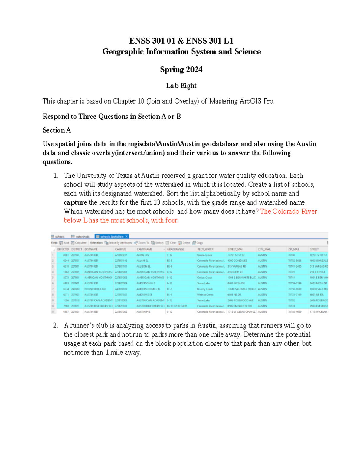 Lab 8 - Hoopla - ENSS 301 01 & ENSS 301 L Geographic Information System ...