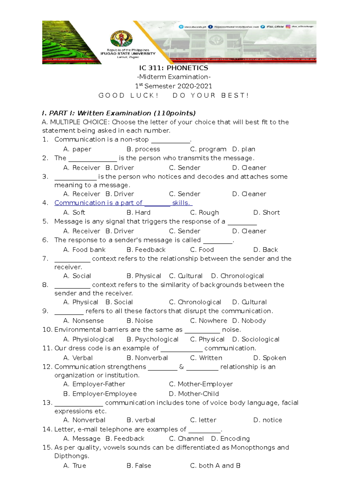 IC%20321%20Midterm%20Exam - IC 311: PHONETICS -Midterm Examination- 1 ...