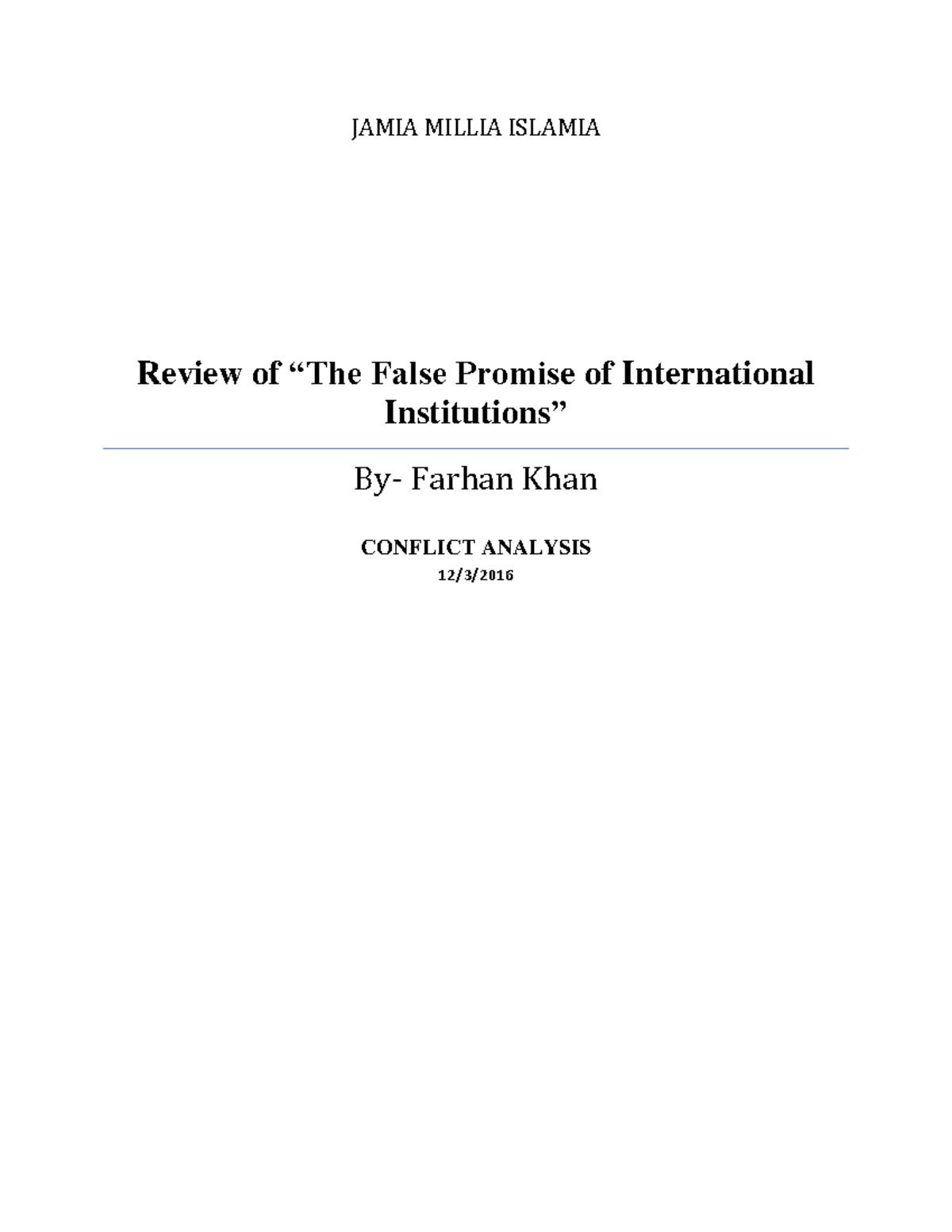 Review of The False - note - JAMIA MILLIA ISLAMIA Review of “The False ...