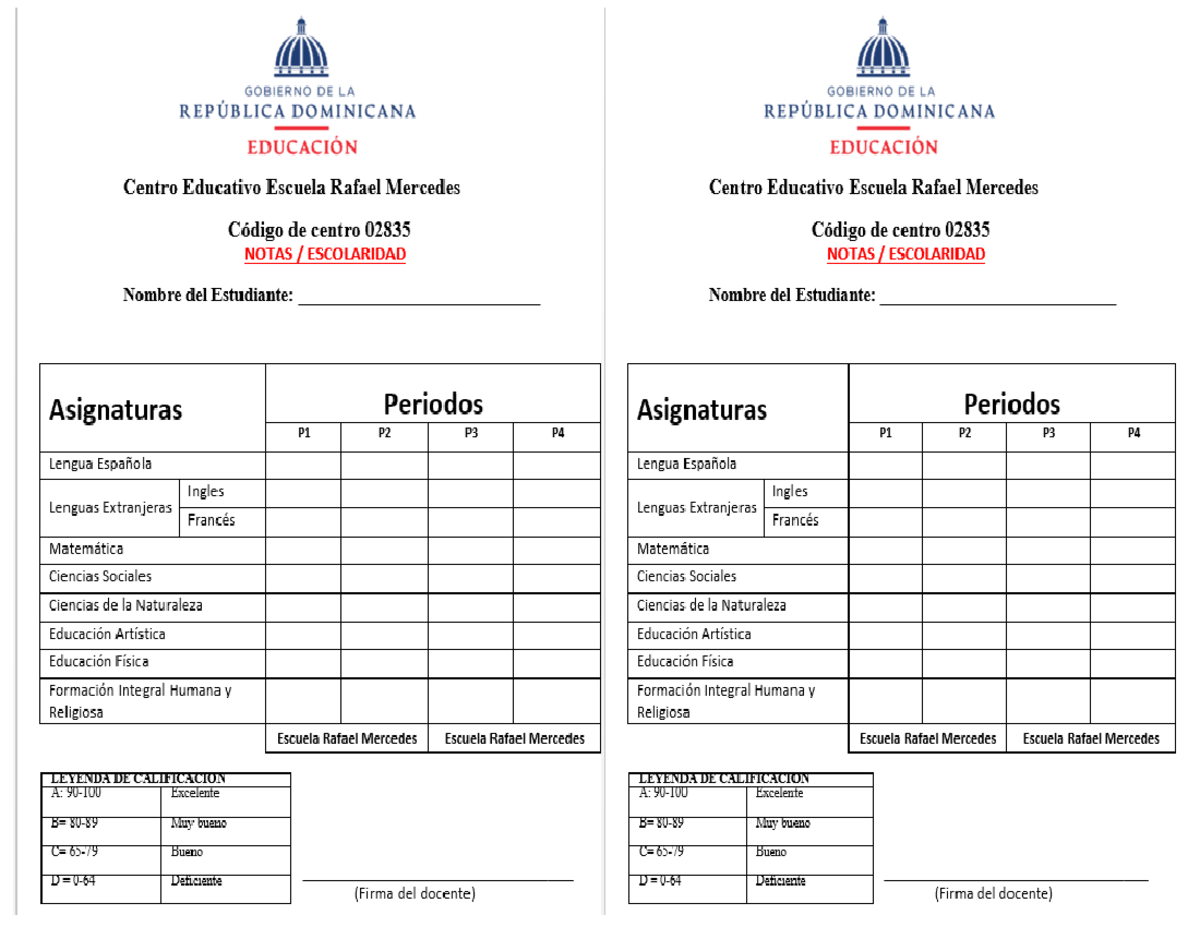 Record de escolaridad,p1,p2,p3,p4 - Tecnología de la información y ...