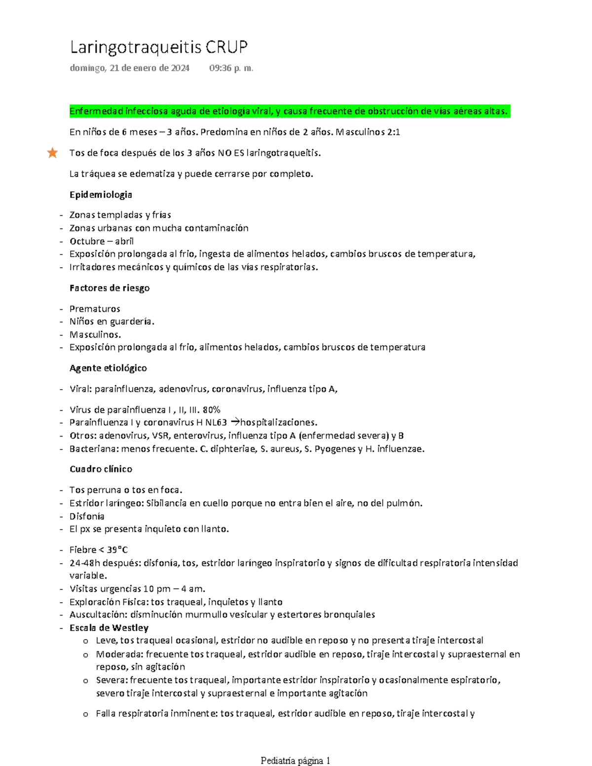Laringotraqueitis CRUP - Enfermedad infecciosa aguda de etiología viral ...