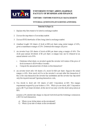 Tutorial 2- Ouestion - UNIVERSITI TUNKU ABDUL RAHMAN FACULTY OF ...