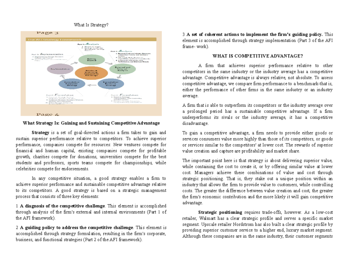Straban Module Unedited - What Is Strategy? What Strategy Is: Gaining ...