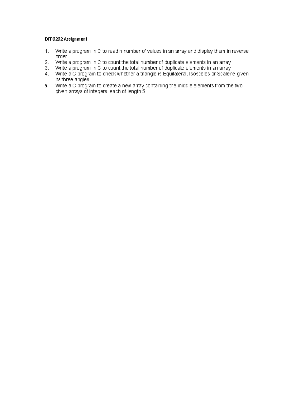 DIT 0202 Assignment - cyre - DIT 0202 Assignment Write a program in C ... DIT 0202 Assignment - cyre - DIT 0202 Assignment Write a program in C ...