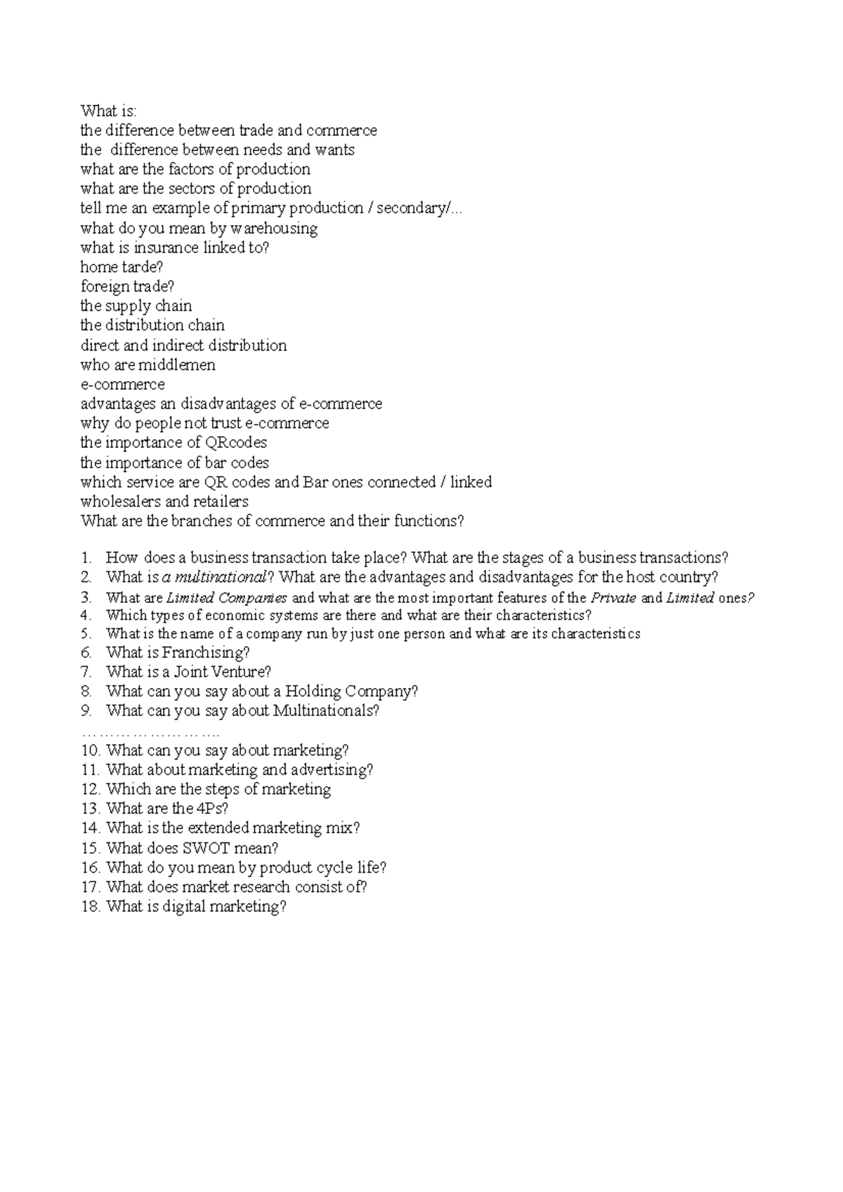 Domande commercio teoria - What is: the difference between trade and ...