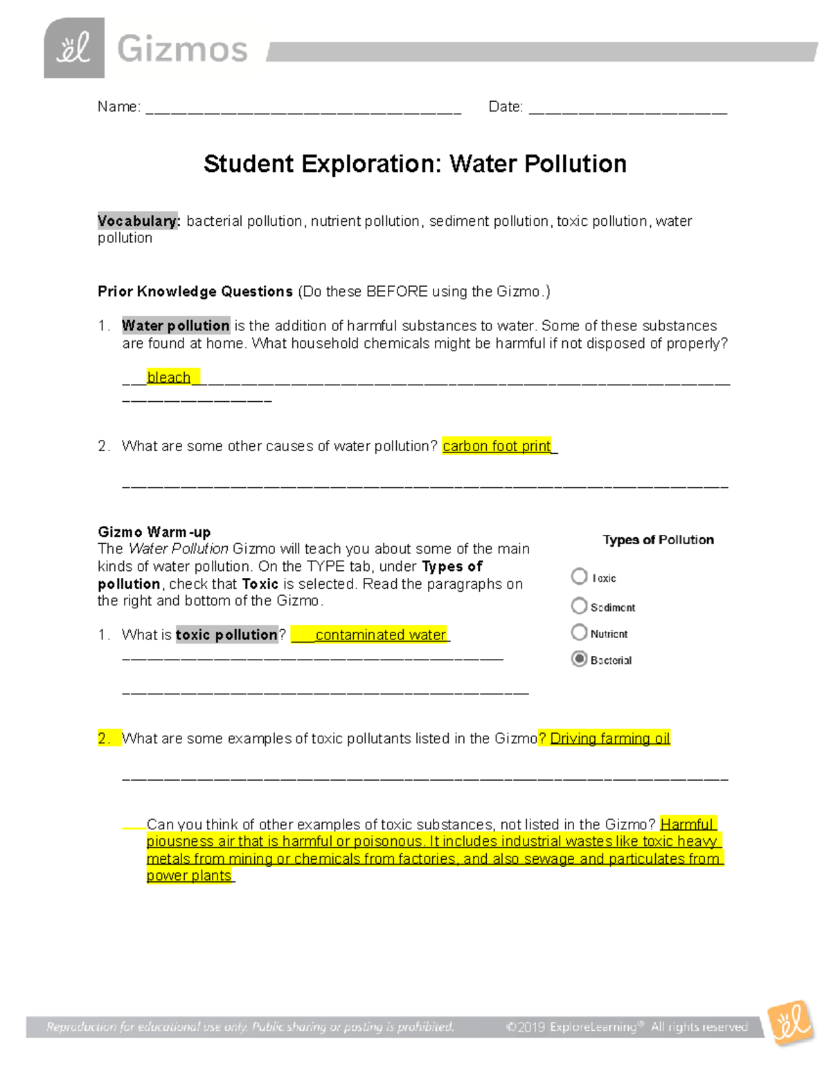 Water Pollution SE - casxas - Name ...