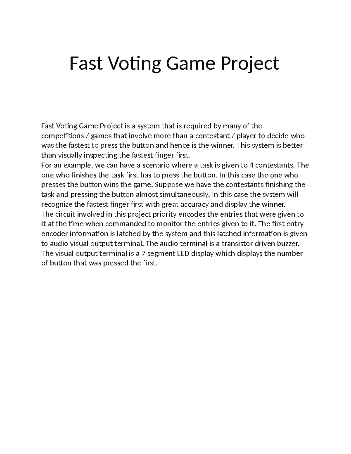 E32 - trade project - Fast Voting Game Project Fast Voting Game Project ...
