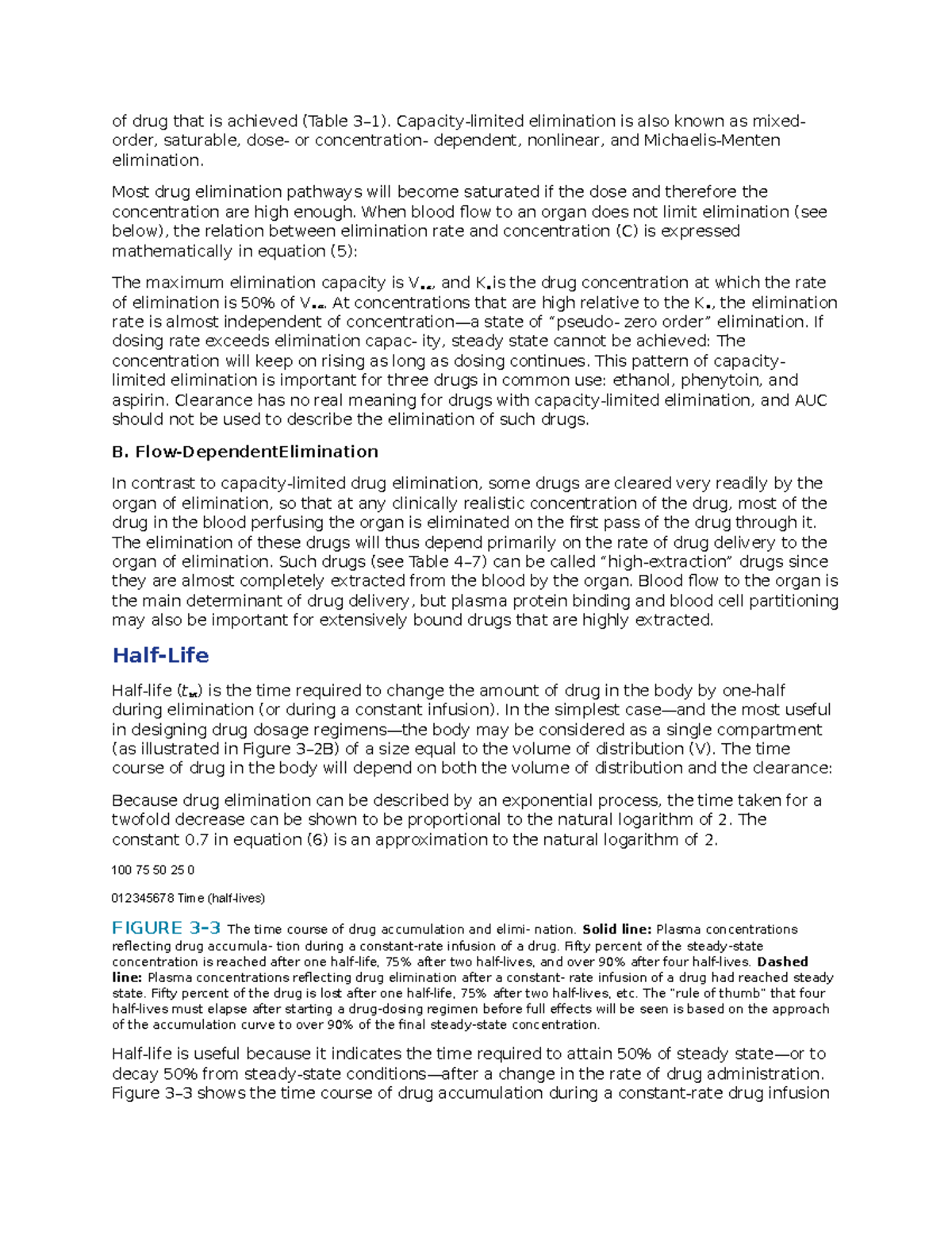 Pharmacology note 55 - of drug that is achieved (Table 3–1). Capacity ...