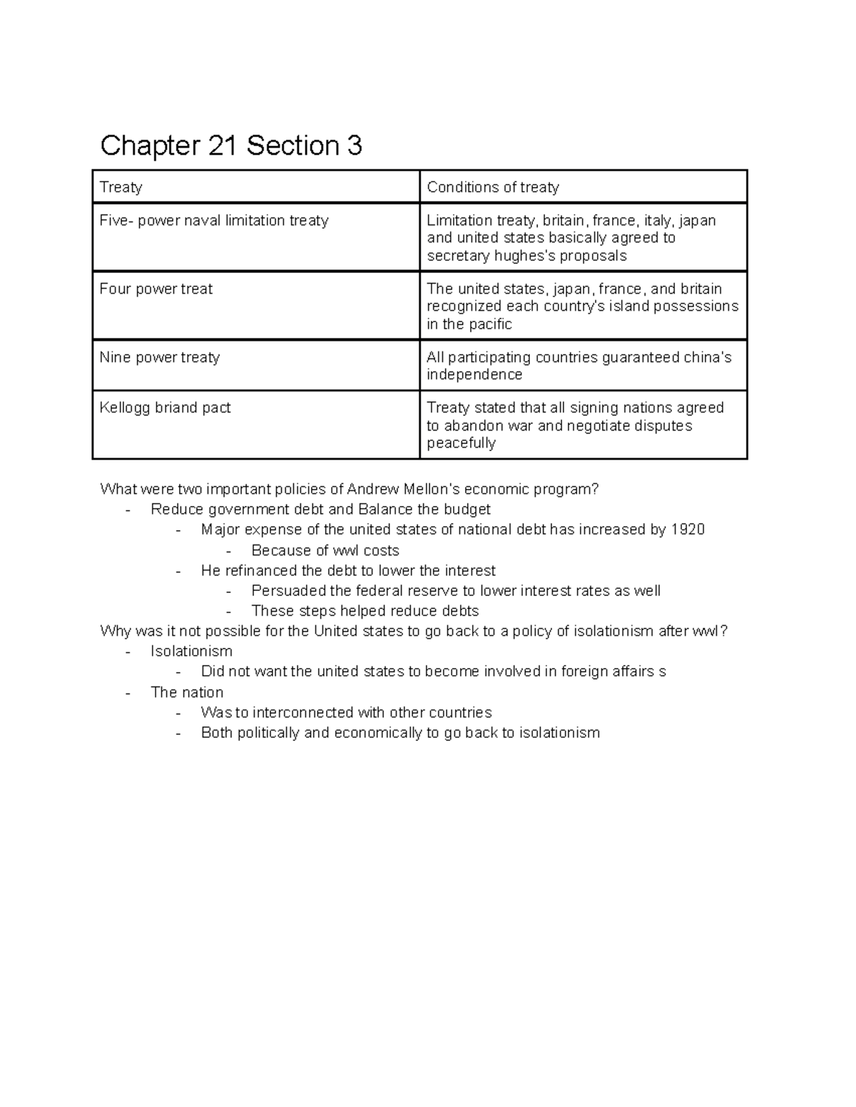 Chapter 21 Section 3 - Summary of the history of america - Chapter 21 Section 3 Treaty ...