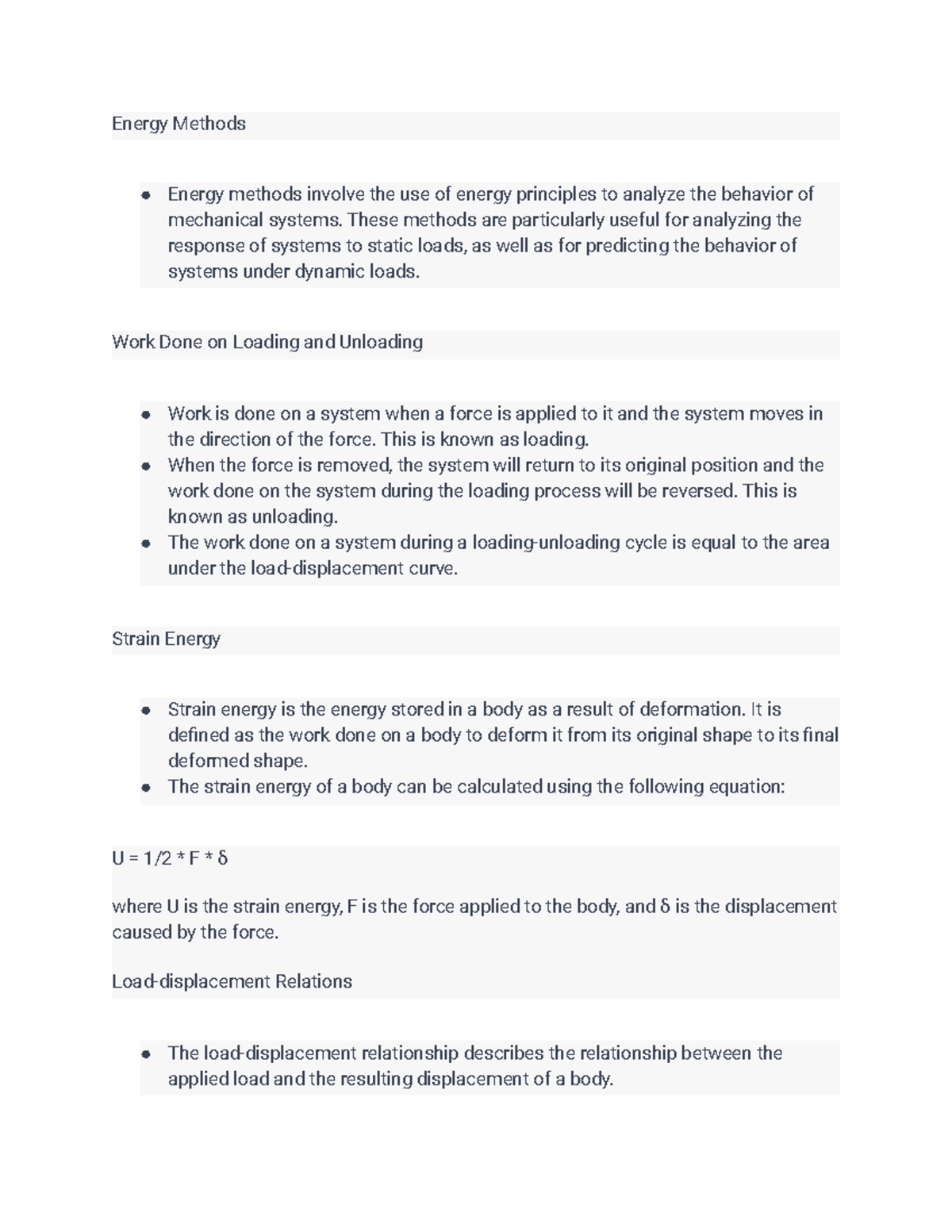 Chapter 3 Notes + Practice Problems - Energy Methods Energy methods ...