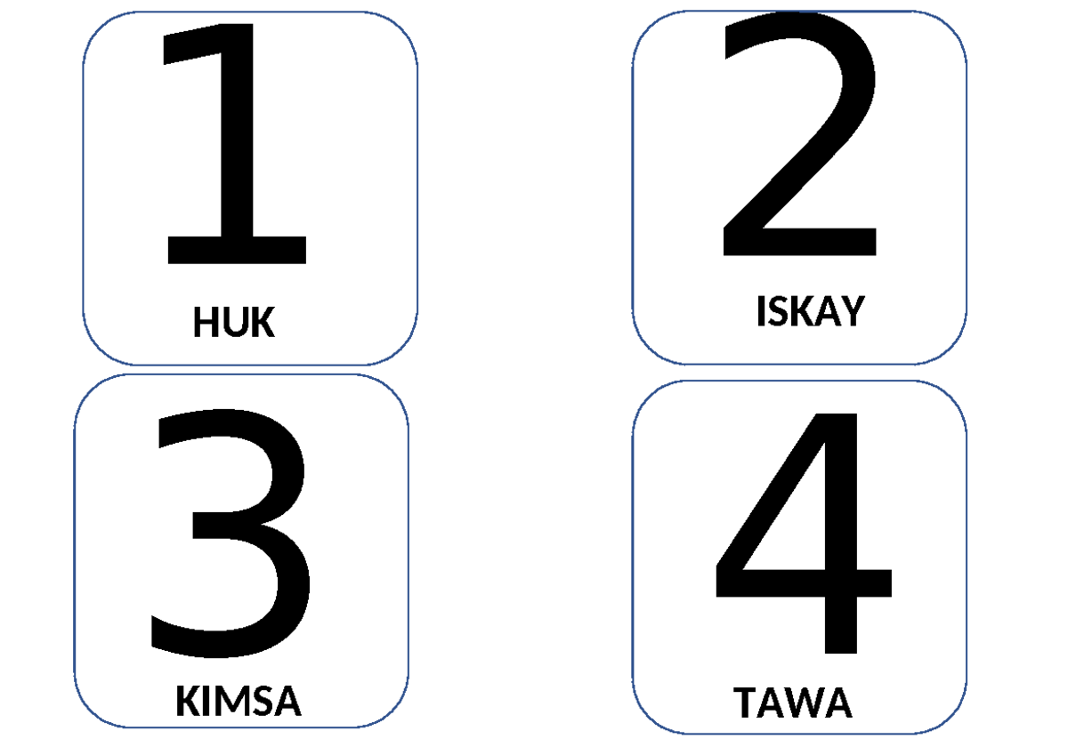 Numeros - educación inicial - 1 3 4 HUK ISKAY KIMSA TAWA 5 7 PISQA ...