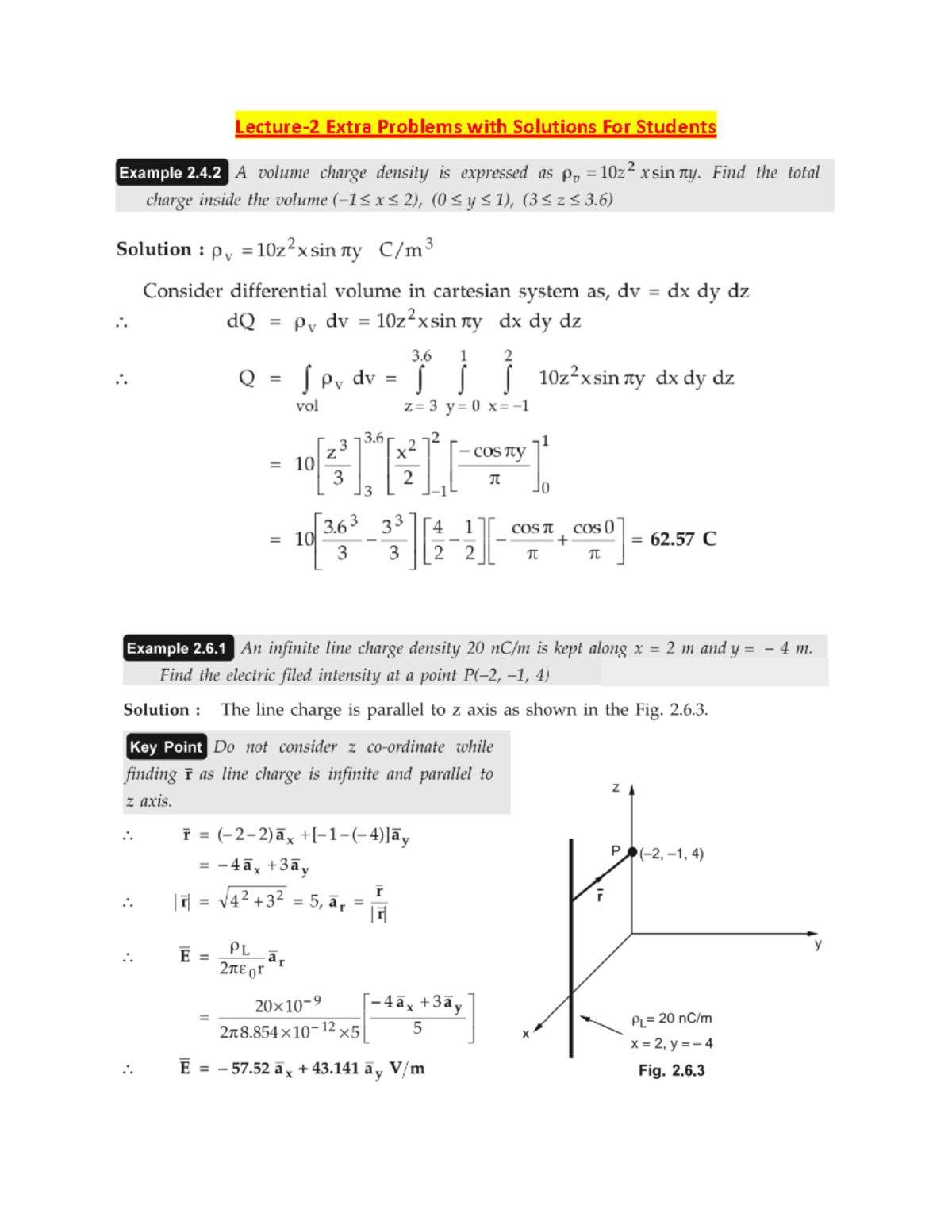 Lecture-2 Additional Problems Students - Extra Problems with Solutions For Students Example 2.4 ...