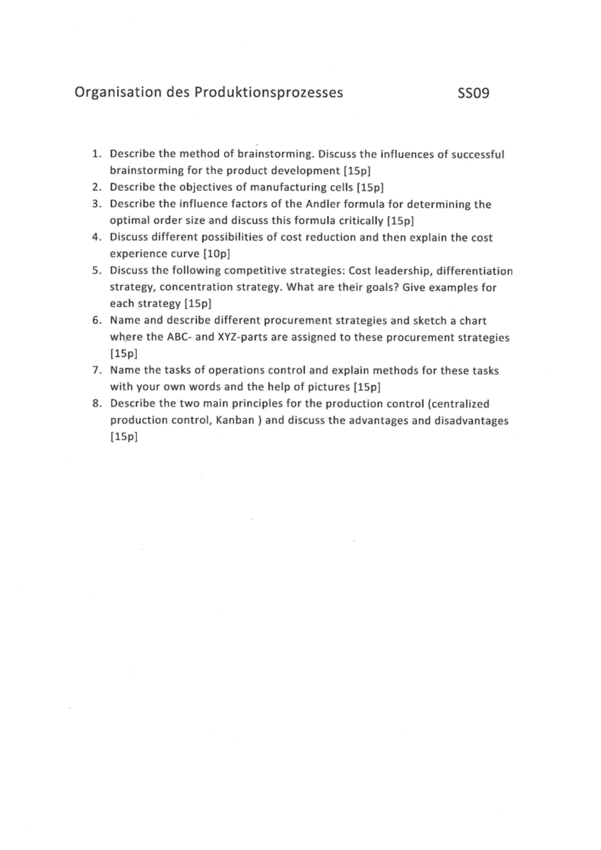 Organization of Production Process - Fundamentals of Production and ...
