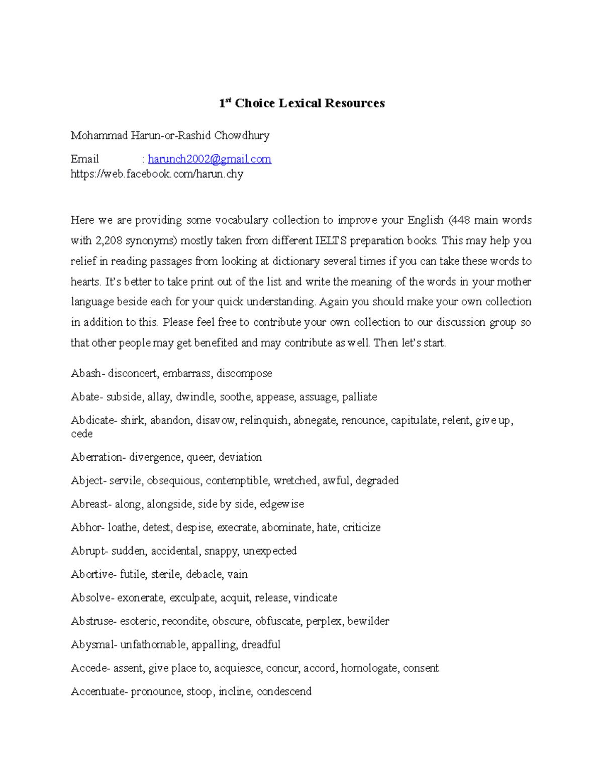 1st Choice Lexical Resouces - 1 st Choice Lexical Resources Mohammad ...