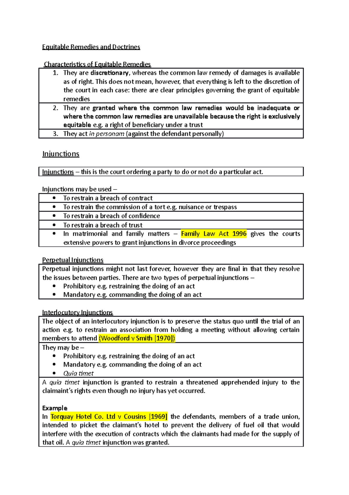 Equitable Remedies and Doctrines - Equitable Remedies and Doctrines ...