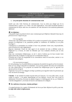 Fiche pratique 3 - La communication écrite - Champs de la communication ...