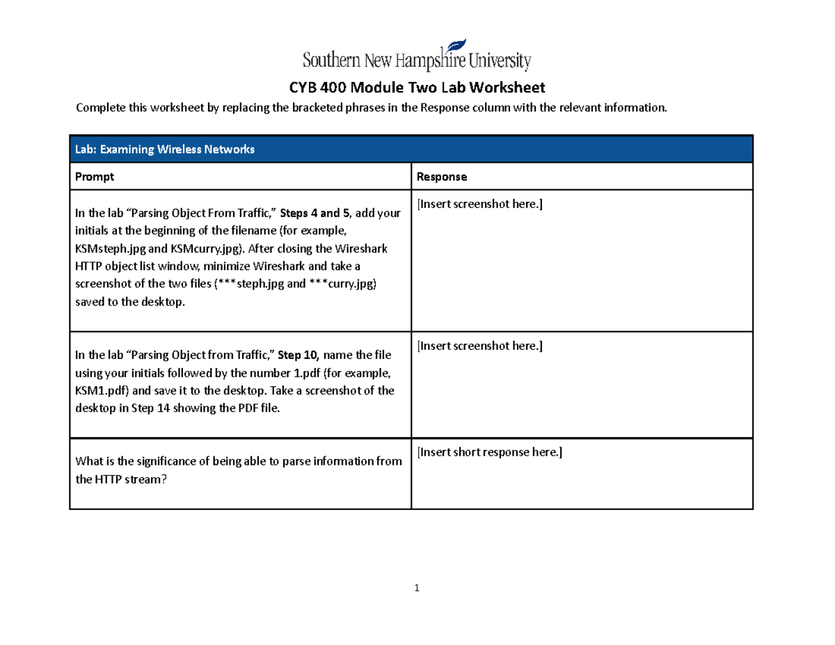 CYB 400 Module Two Lab Worksheet - CYB 400 Module Two Lab Worksheet ...
