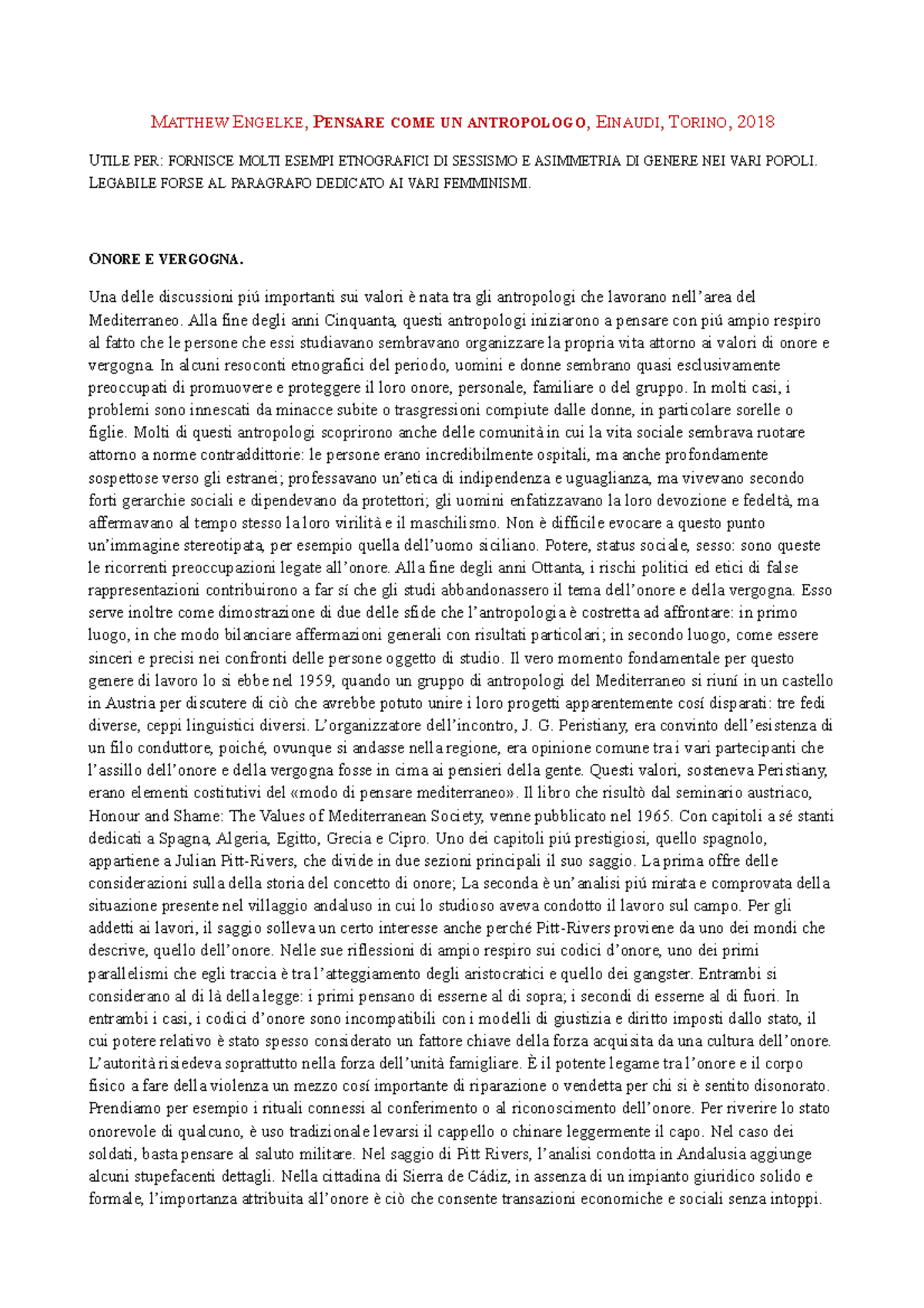 M. Engelke - Pensare come un antropologo - MATTHEW ENGELKE, PENSARE ...