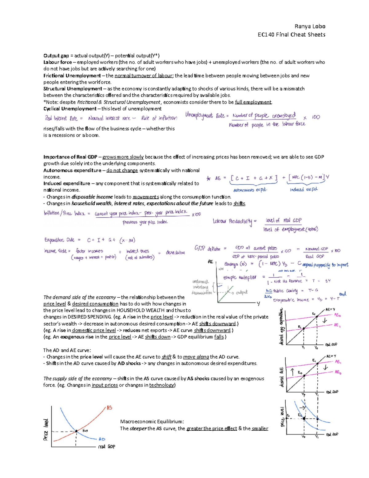 EC140 Exam Notes - EC140 - WLU - Studocu