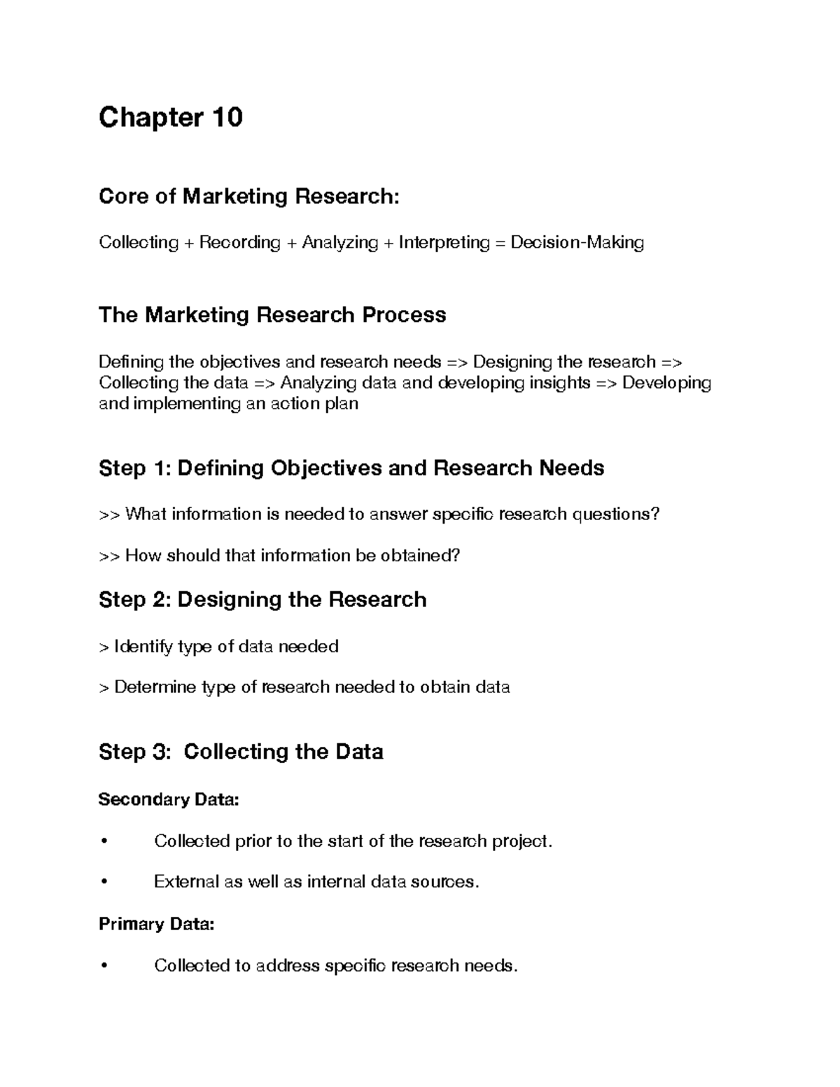 Marketing chapter 10 - Chapter 10 Core of Marketing Research ...