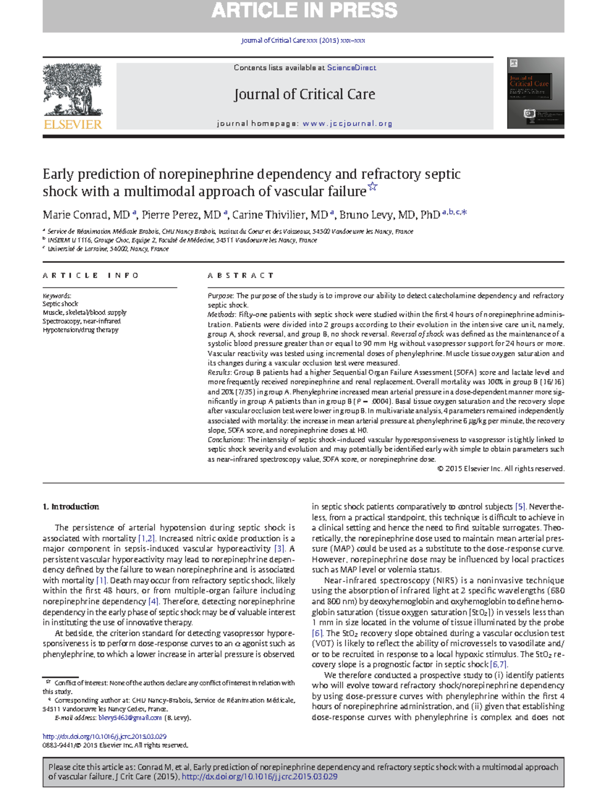 2. Early prediction of norepinephrine dependency and refractory septic ...