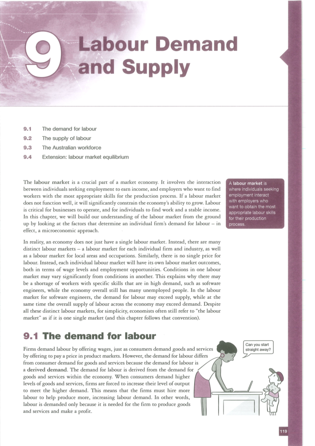 Chap 4 labour markets 2 - Notes - Labour Demand and Supply 9 The demand ...