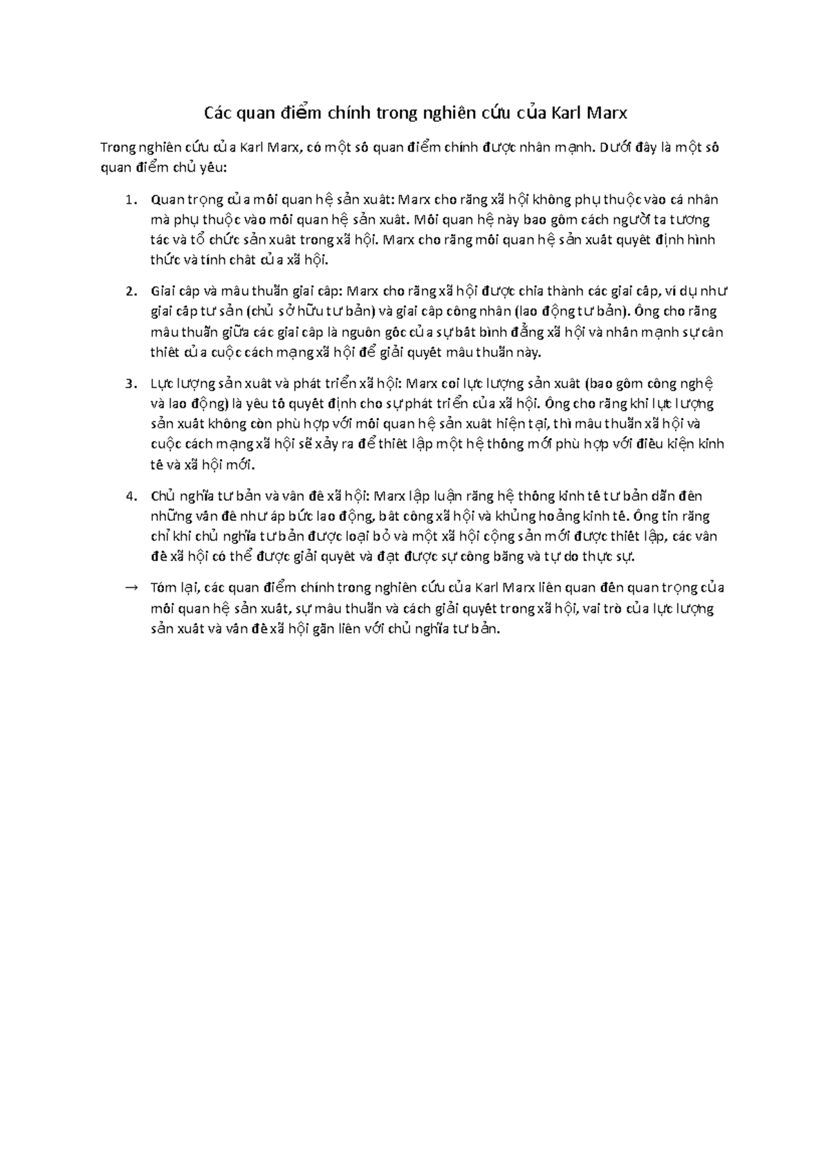 Quan điểm chính trong nghiên cứu của K maxr - Các quan đi ểm chính trong nghiên c ứu c ủa Karl ...