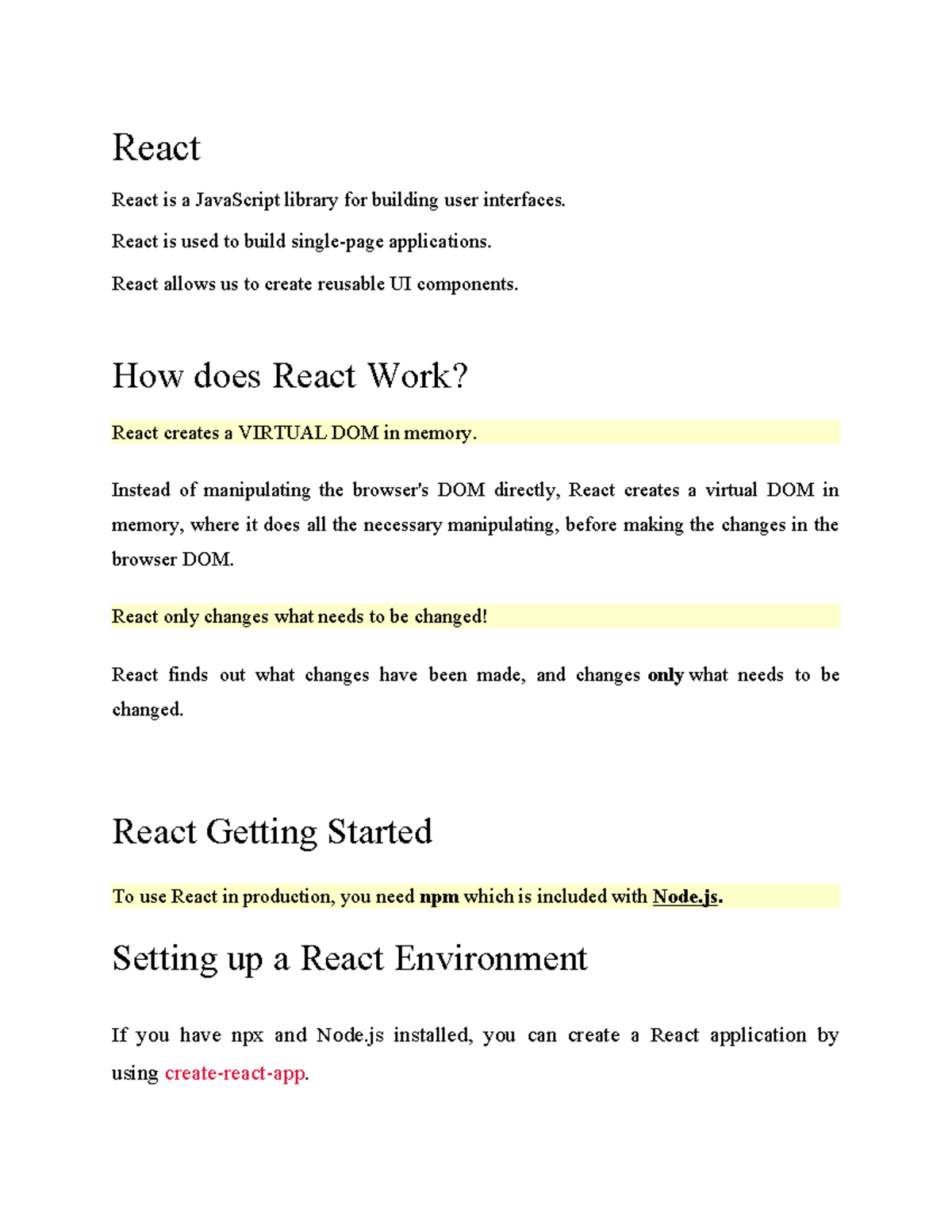 Hypertext Markup Language - React ####### React is a JavaScript library for building user - Studocu