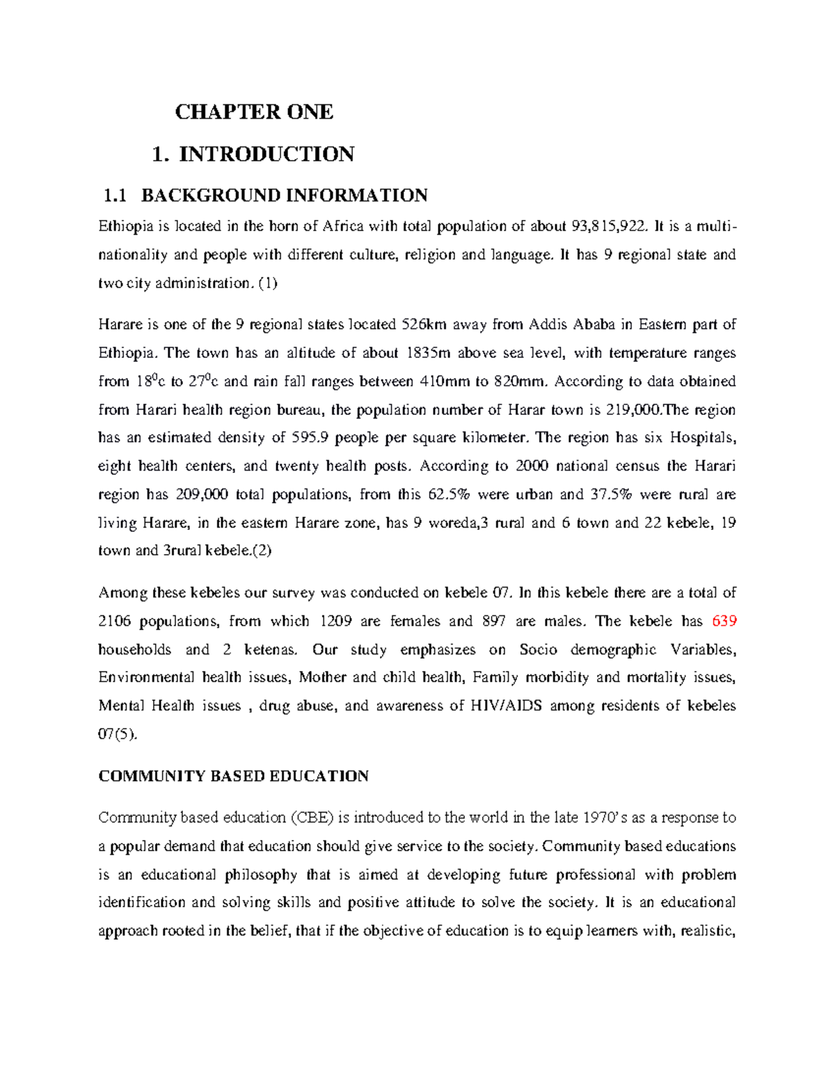 Proposal - CHAPTER ONE 1. INTRODUCTION 1 BACKGROUND INFORMATION Ethiopia is located in the horn ...