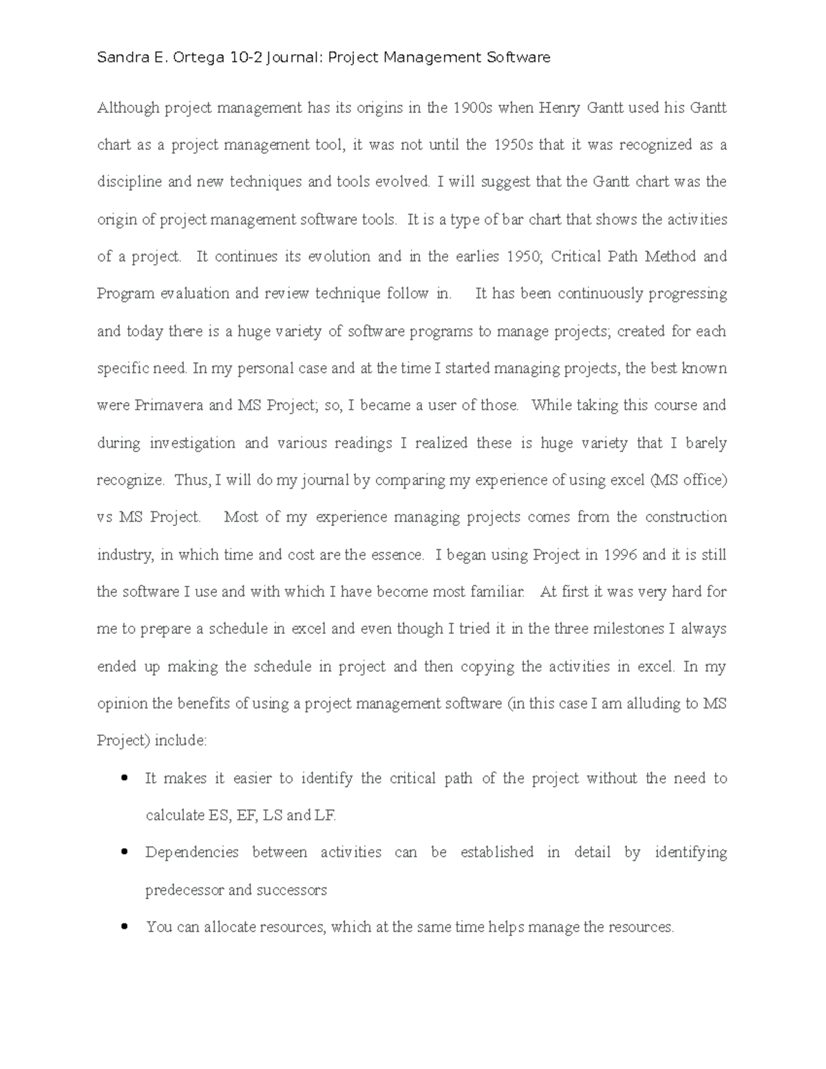 10-2 Journal Project Management software - Sandra E. Ortega 10-2 ...