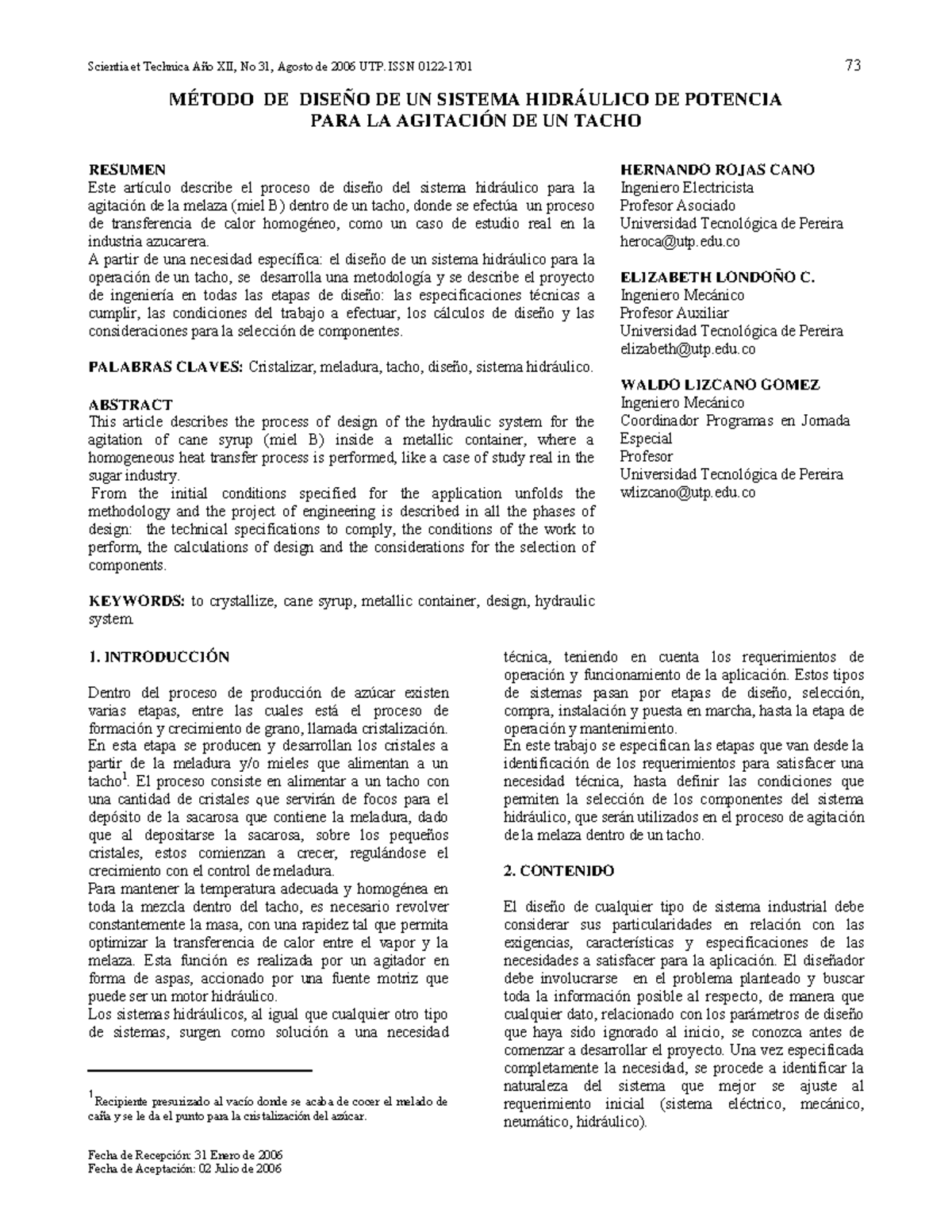 Dialnet- Metododedisenodeunsistemahidraulicodepotenciaparal-4829342 - Scientia et Technica Año ...