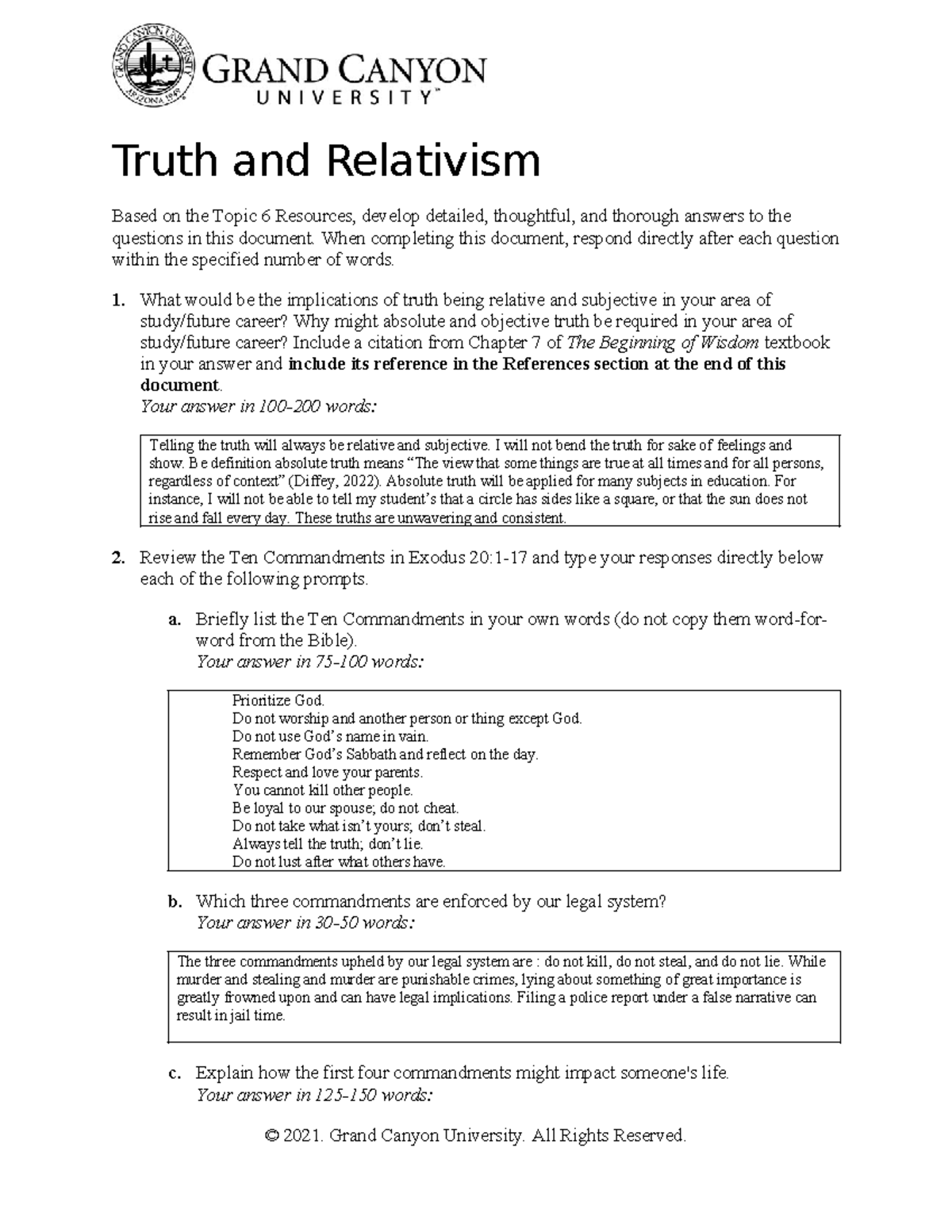 Week 6 truth and relativism - Truth and Relativism Based on the Topic 6 ...