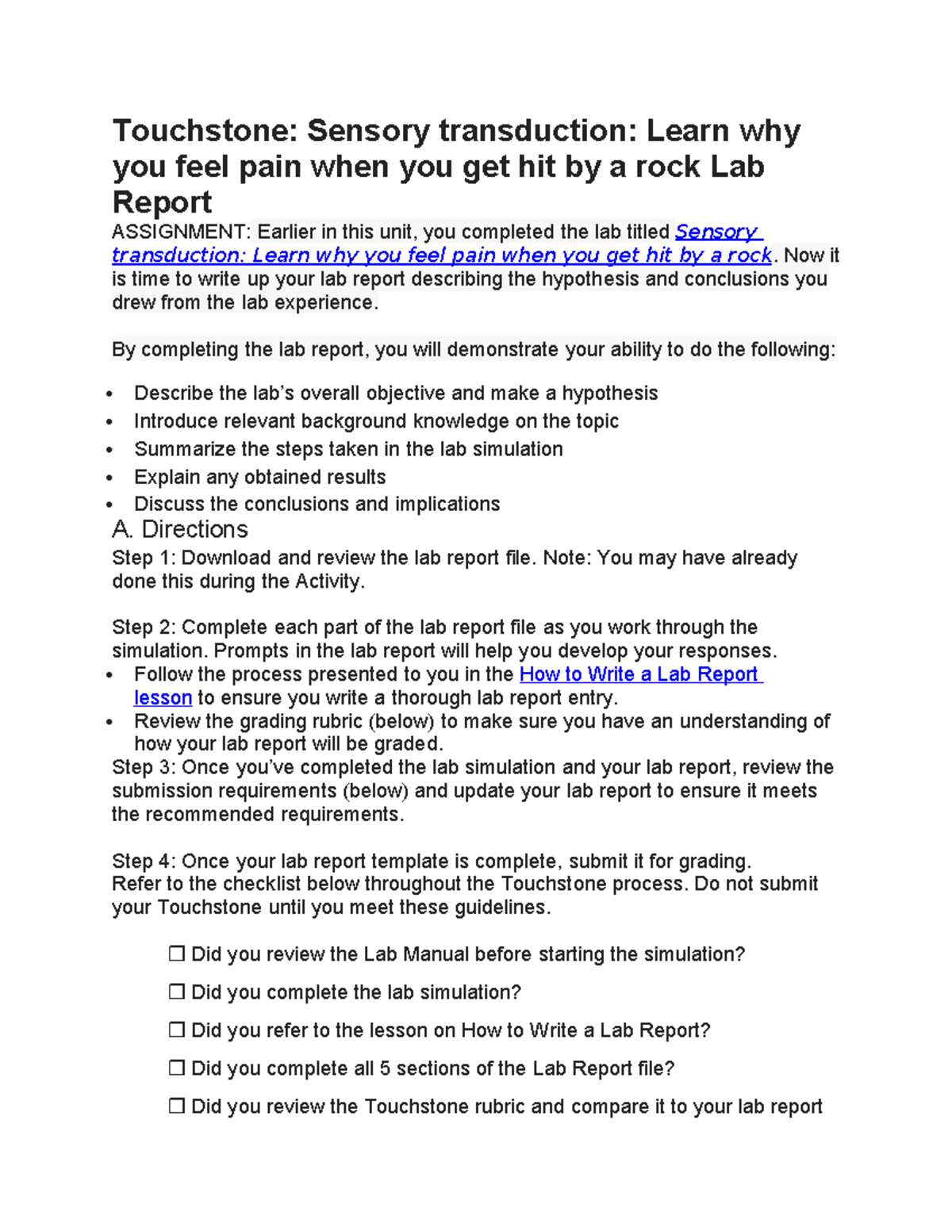 Attachment 1 - Touchstone: Sensory transduction: Learn why you feel ...