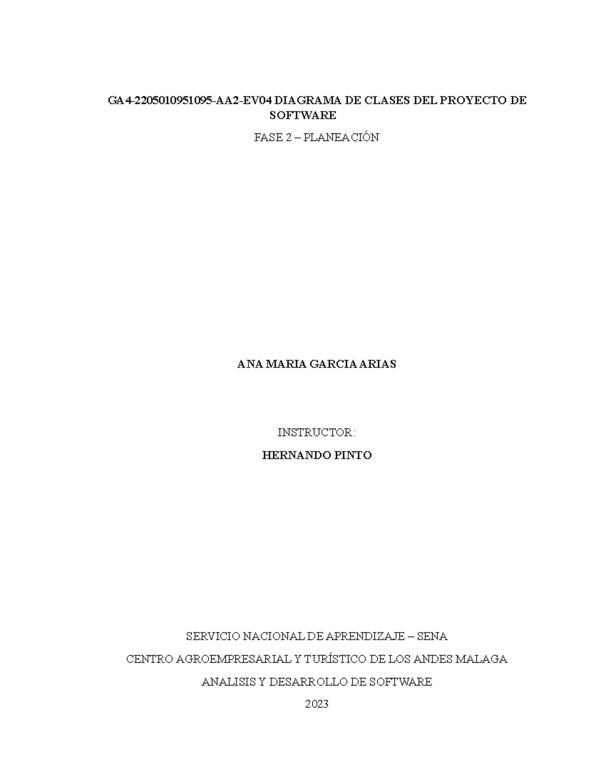 GA4-220501095-AA2-EV04 Diagrama DE Clases DEL Proyecto - GA4-2205010951095-AA2-EV04 DIAGRAMA DE ...
