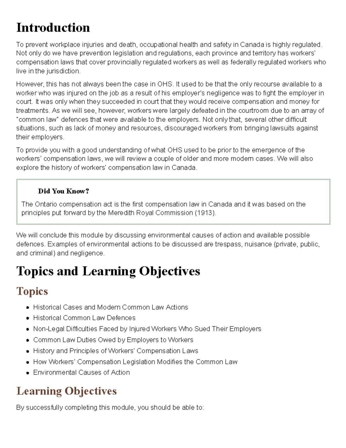 COHS208, Module 3 - Introduction To prevent workplace injuries and ...