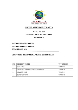 2. Assignment Cover Page SAAD - Introduction To Databases - Module Code : CT026-3-1-SAAD ...
