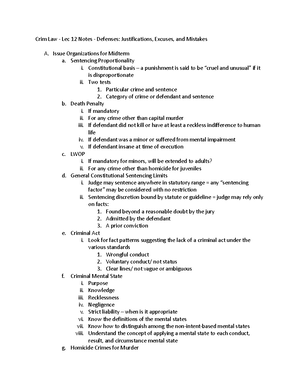 Defenses: Justifications, Excuses, and Mistakes - Crim Law- Lec. 13 ...